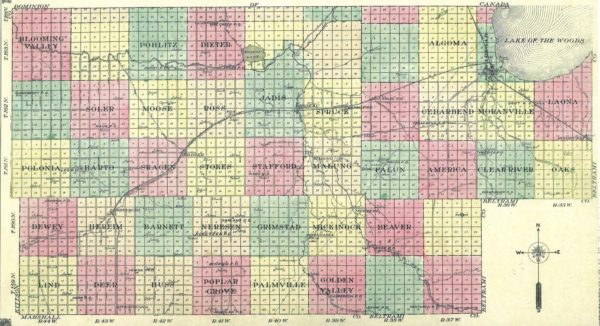 1913 Roseau Co. map | Roseau County Historical Society and Museum