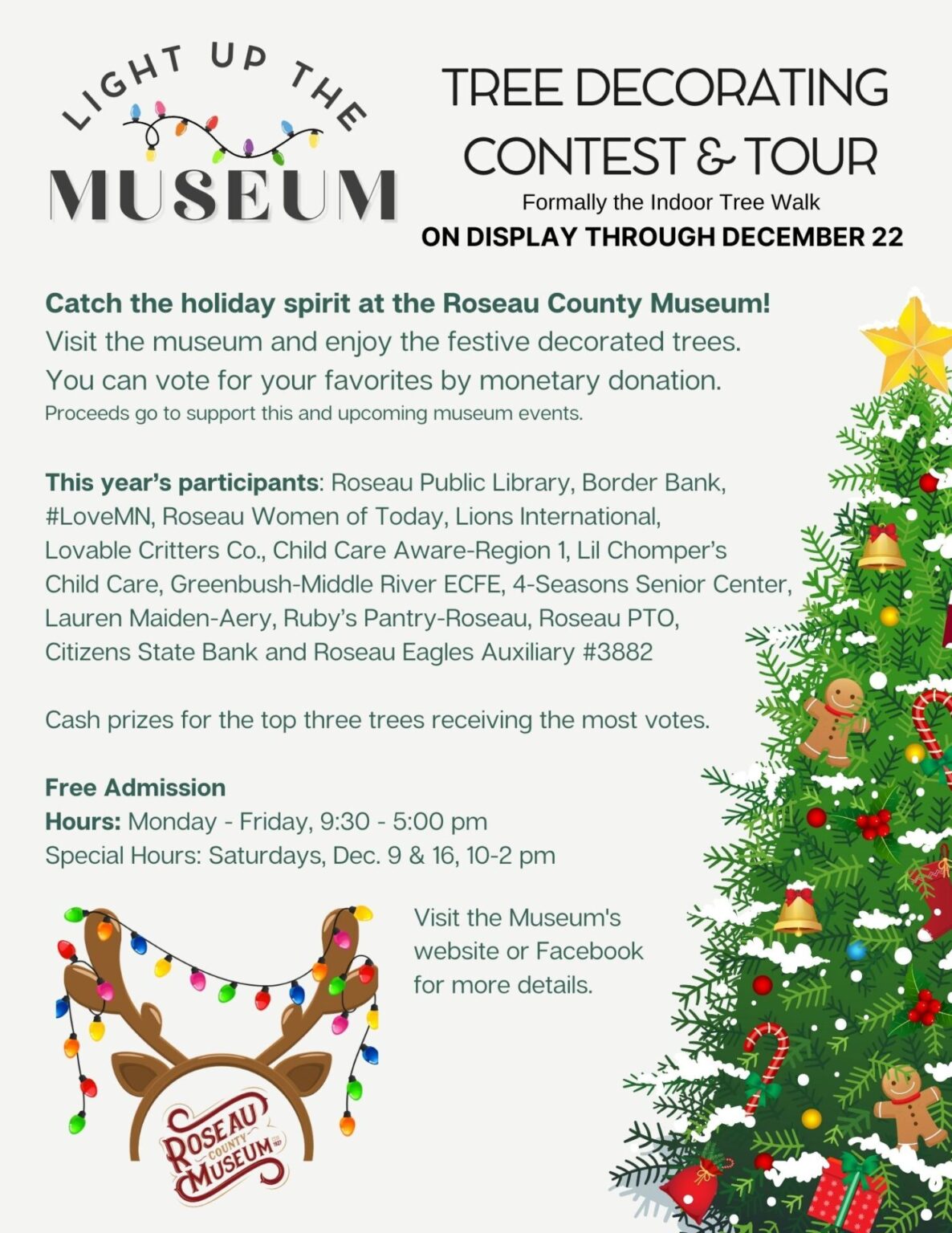 Light Up The Museum Tree Tour @ the museum | Roseau County Historical ...