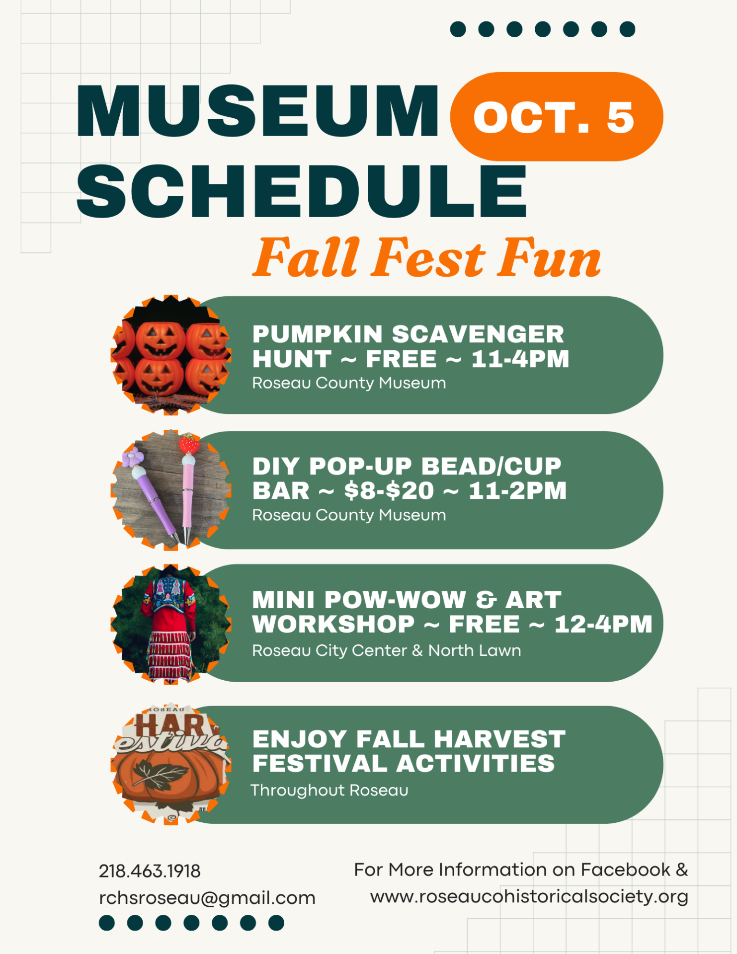 Fall Fest Fun ~ October 5 | Roseau County Historical Society and Museum