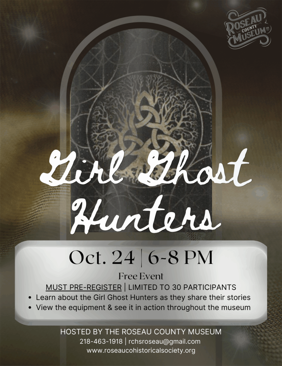 Girl Ghost Hunters at the Museum | Roseau County Historical Society and ...